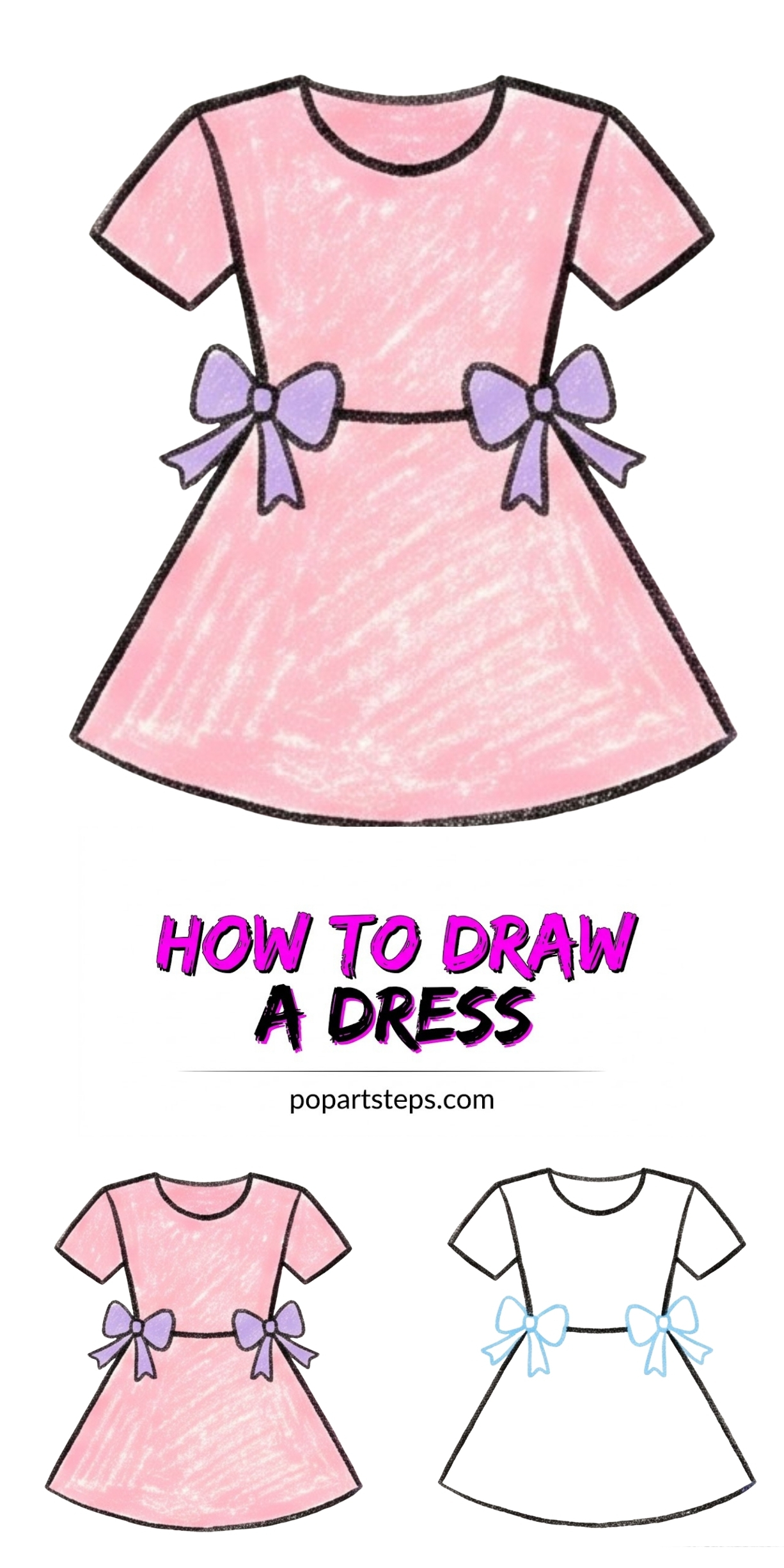 How to Draw a Dress Easy: Cute Step-by-Step Dress Drawing Tutorial